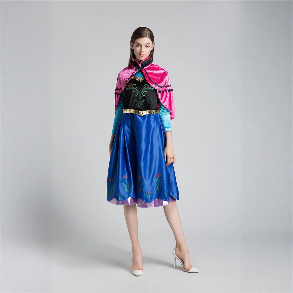 Anna Frozen Vestido Adulto Formal Anime Cosplay Traje De Desempenho ...