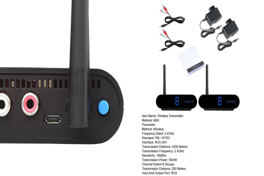 Wireless Transmitter for Audio and Video Rca Signal Transmission Kit ...