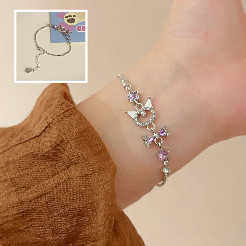 Pulseira De Zircão Brilhante Roxo Culomi Dos Desenhos Animados Nova ...