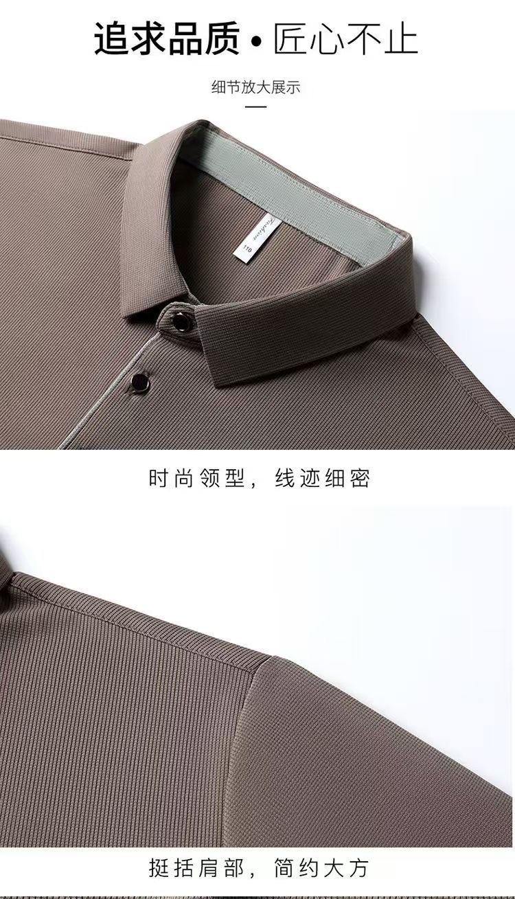 Homens verão gelo seda manga curta camiseta lapela camisa POLO ...