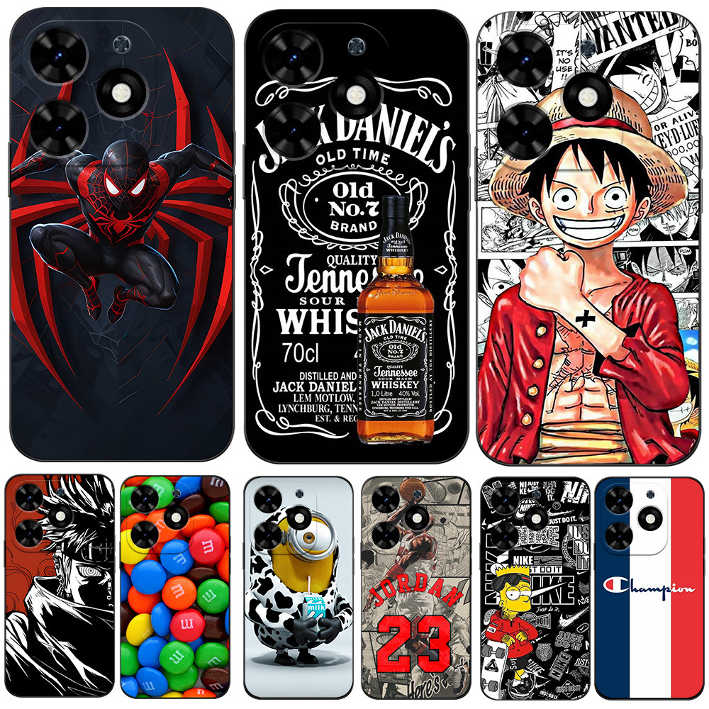 Capa Para Tecno SPARK GO 2024 POP 8 Silicone Telefone Traseira Preto ...