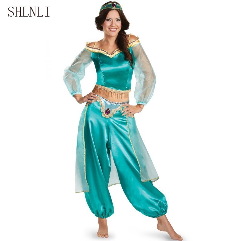 Halloween Aladdin Jasmine Princess Dress Trajes De Festa Estilo Europeu E Americano | Shopee Brasil