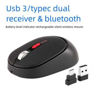 Mouse Sem Fio Recarregável 2.4G Bluetooth De Computador USB Silencioso ...