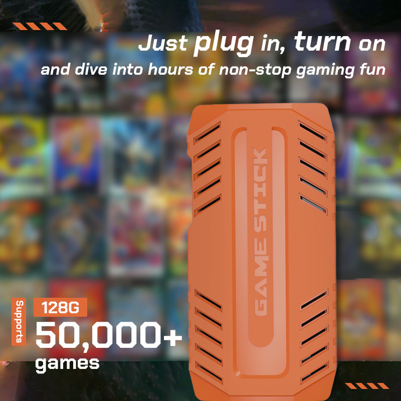 X10-Pro 128G 50000 + Jogo Retro Video Game stick 4K HD Saída 50 ...