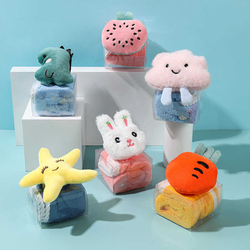 Criativo Coral velo fruta Animal dos desenhos animados toalha lembrança ...