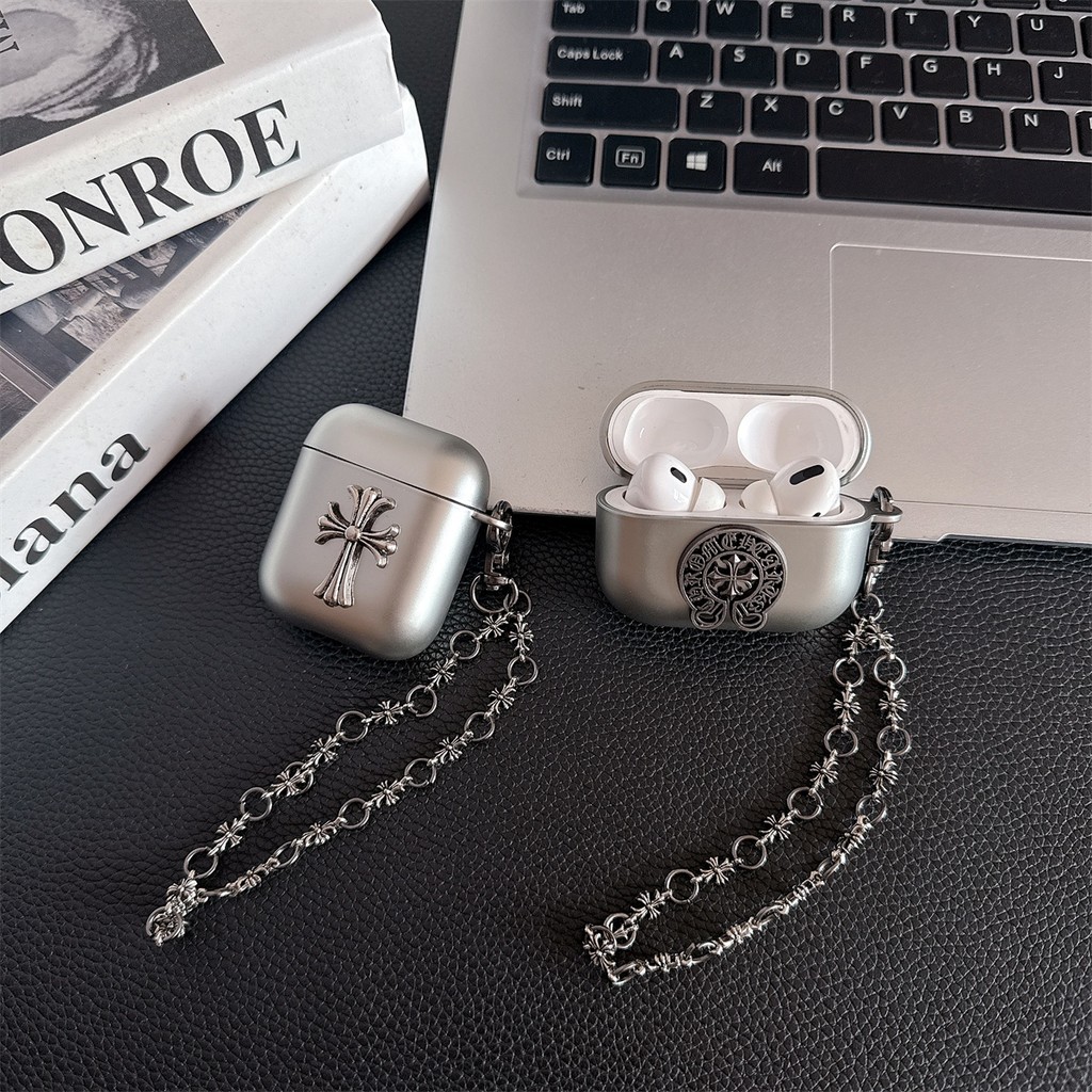 Chrome Cruz Galvanoplastia Fosco TPU Capa Escudo Para AIRPODS 4 ANC ...