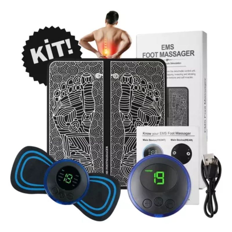 Kit Massagem Tapete Massageador Elétrico Alívio Dor Pés | Shopee Brasil
