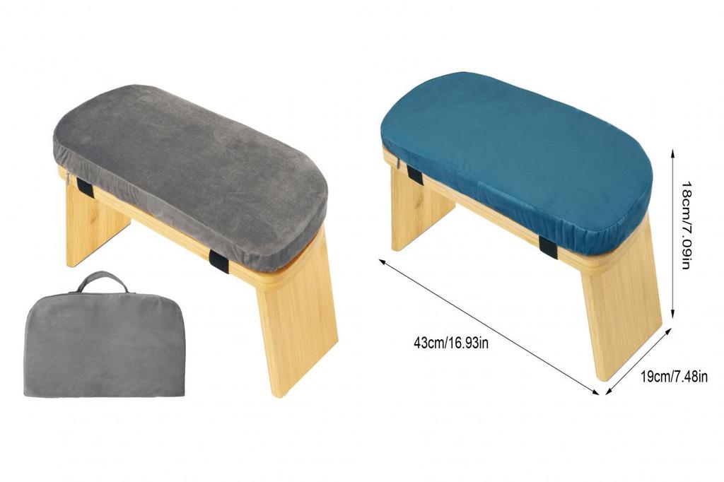 Heavy Duty Kneeling Stool Wooden Meditation Bench Ergonomic Folding ...
