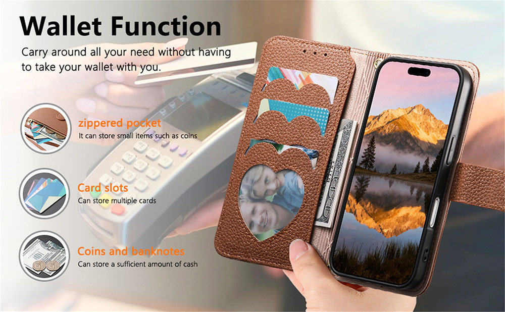 Capa De Couro Carteira Para iPhone Air 17 Pro Max 16 Plus 15 14 13 12 ...