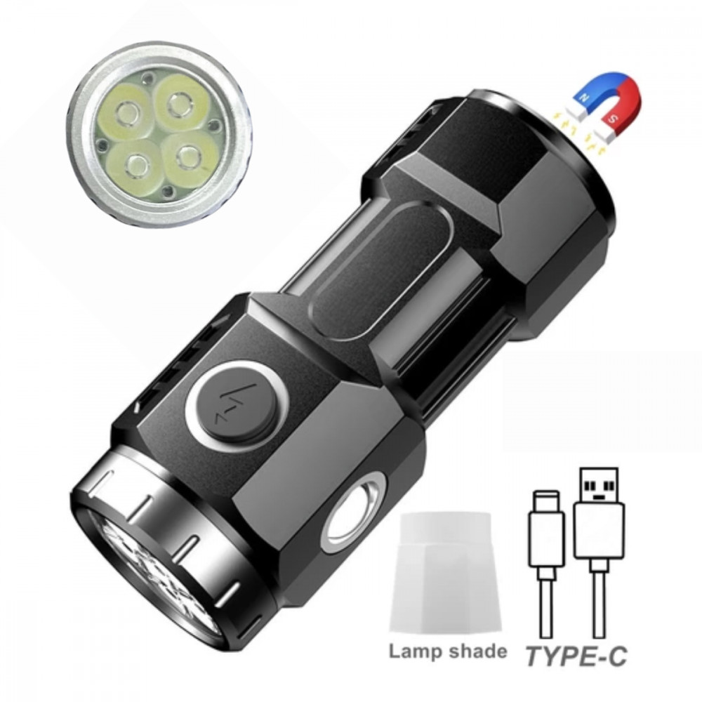 Lanterna Tática Mini Recarregável com Imã - Kapbom | Shopee Brasil