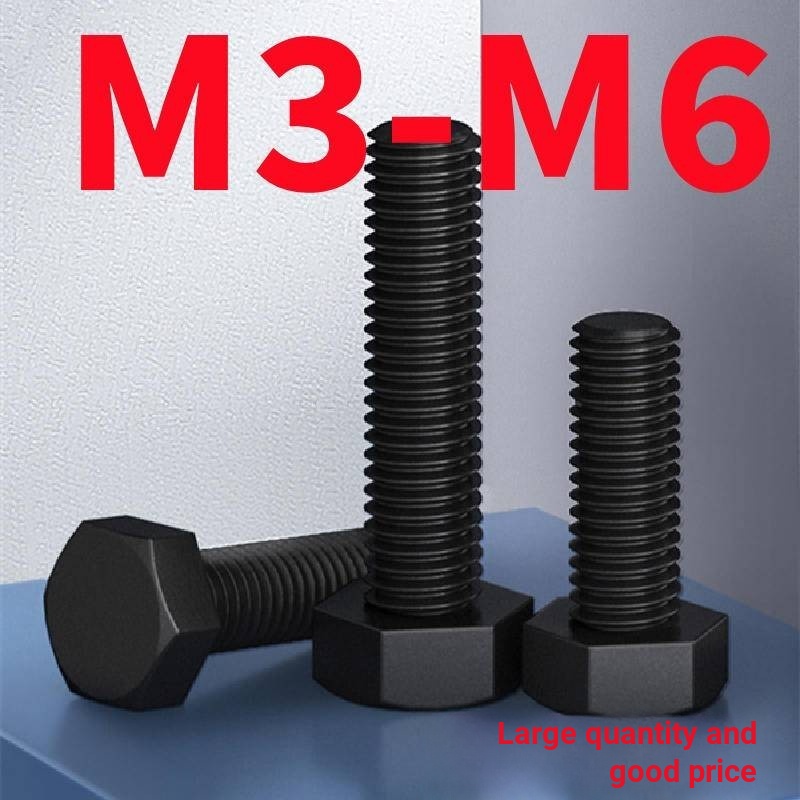 (((Parafusos M3 M4 M5 M6) Parafusos sextavados externos de Nylon preto ...