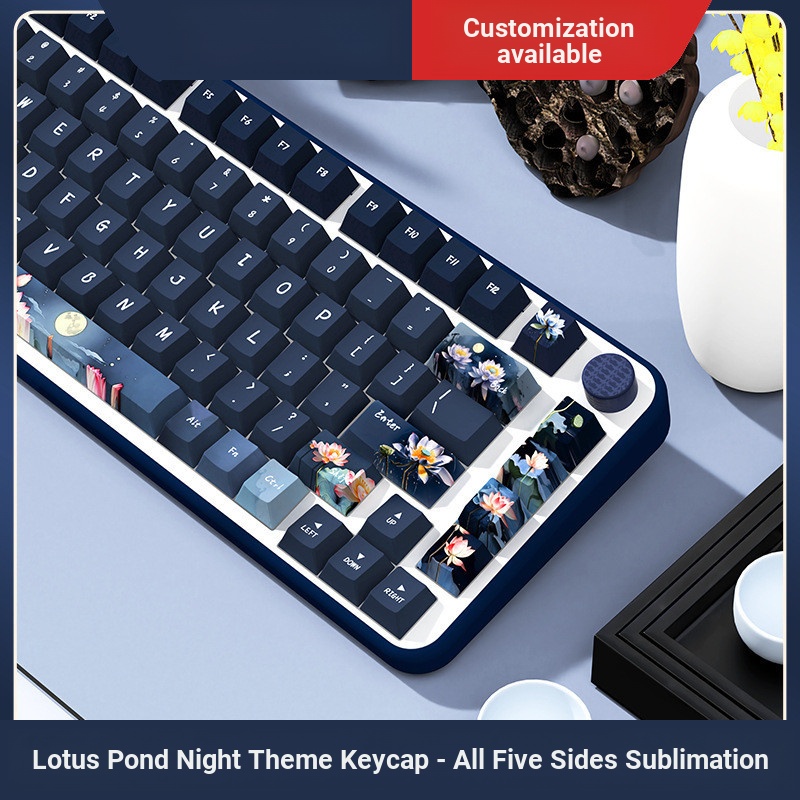 Ferris Cool Lotus Pond Moonlight Moonlight Tema Original Keycap Altura ...