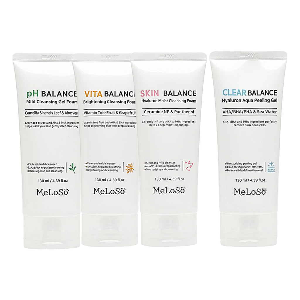 meloso cleansing balance foam 3types 130ml balance peeling gel 130ml | Shopee Brasil