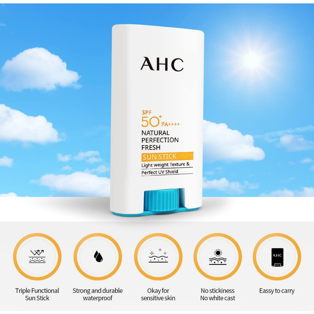 AHC Natural Perfection Double Shield Sun Stick SPF50+ PA++++, Natural Perfection Fresh Sun Stick ...