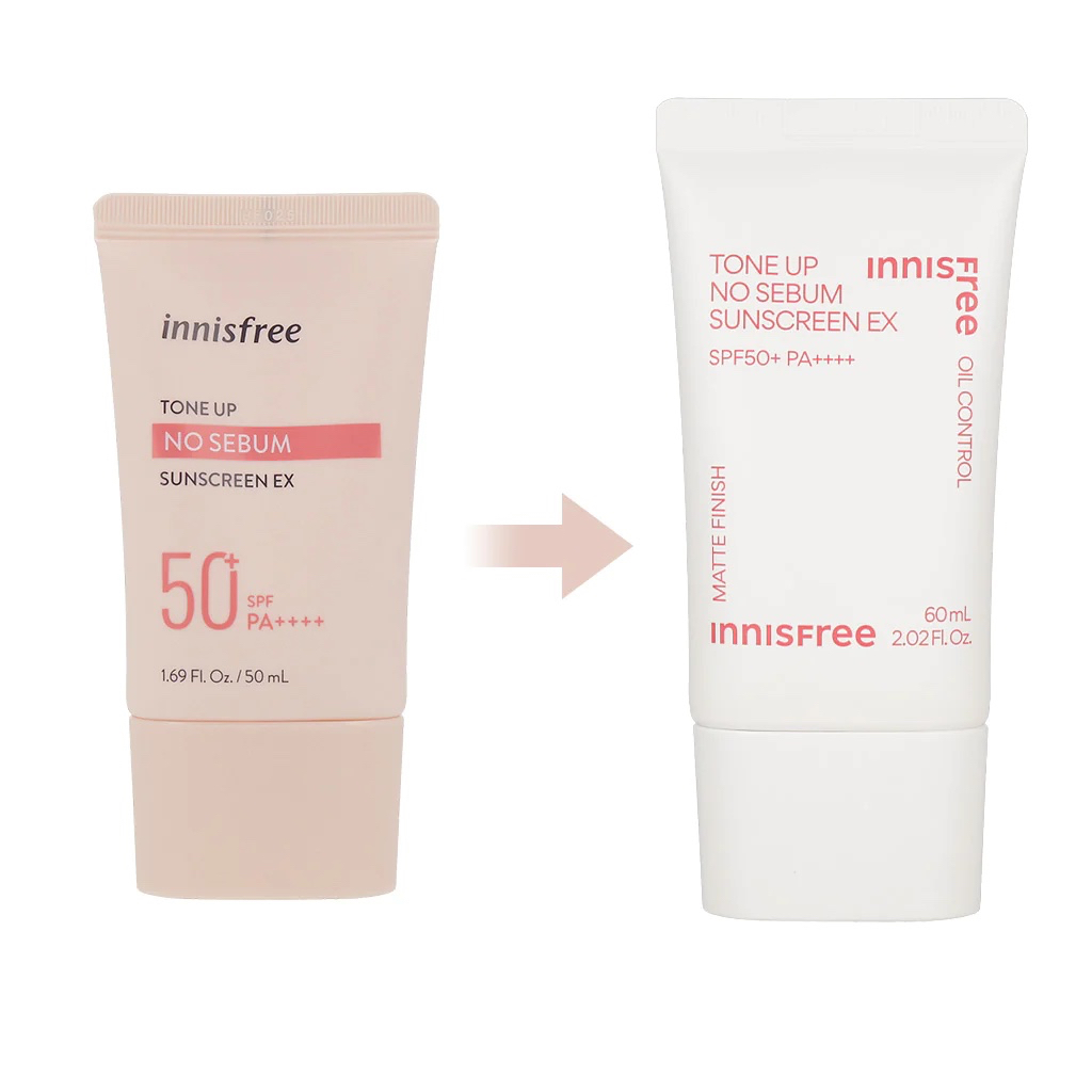 innisfree tone up no sebum sunscreen ex solar protector spf50+/ PA++++ 60ml | Shopee Brasil