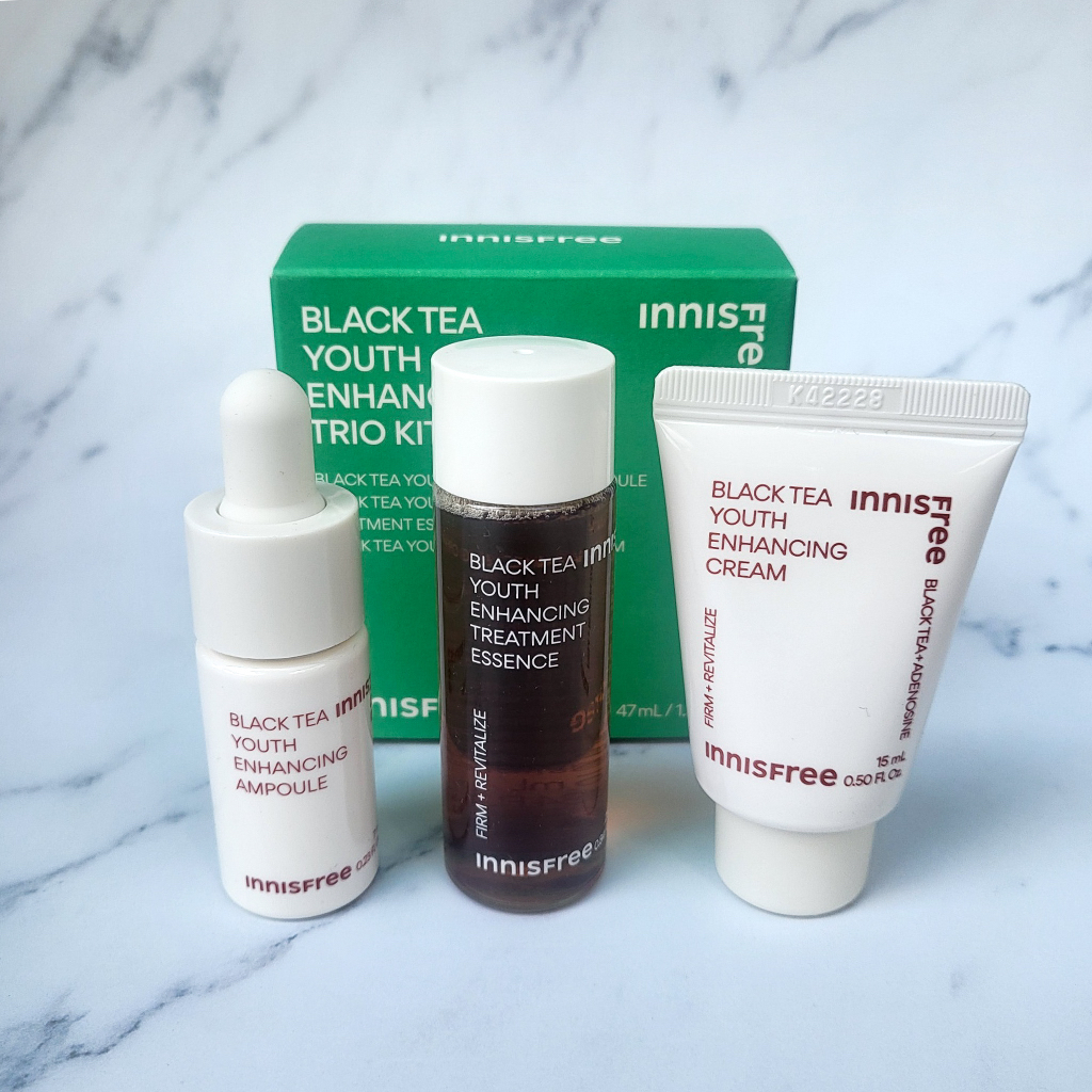 innisfree black tea youth enhancing trio kit mini | Shopee Brasil