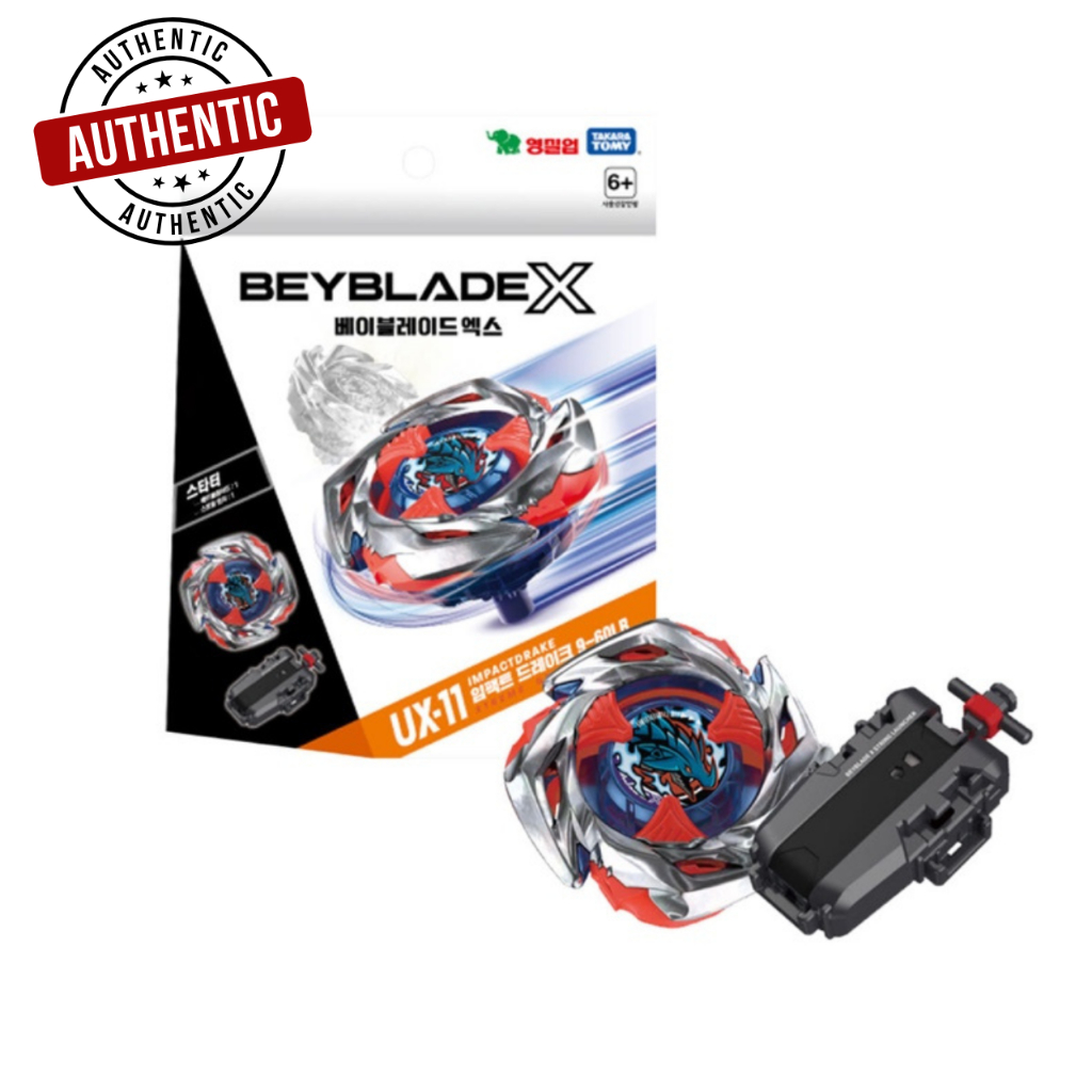 [TAKARA TOMY] BEYBLADE UX-11 IMPACT DRAKE 9-60LR | Shopee Brasil