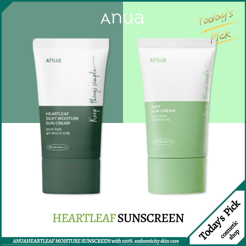 ANUA HEARTLEAF SILKY Moistura SUNSCREEN 50ml Fps 50 + PA + | Shopee Brasil