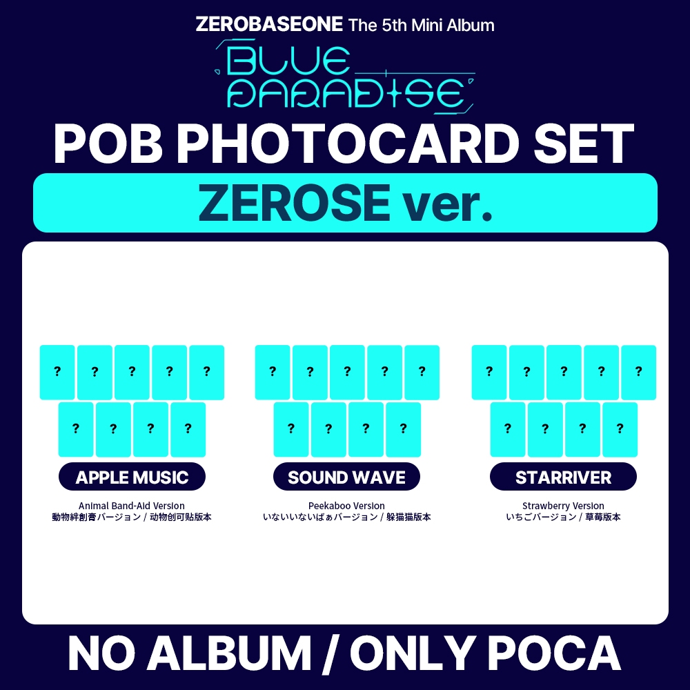 [POB] ZEROBASEONE O 5o Mini Álbum 'BLUE PARADISE' (ZEROSE ver.) Oficial POB Photocard Set ...