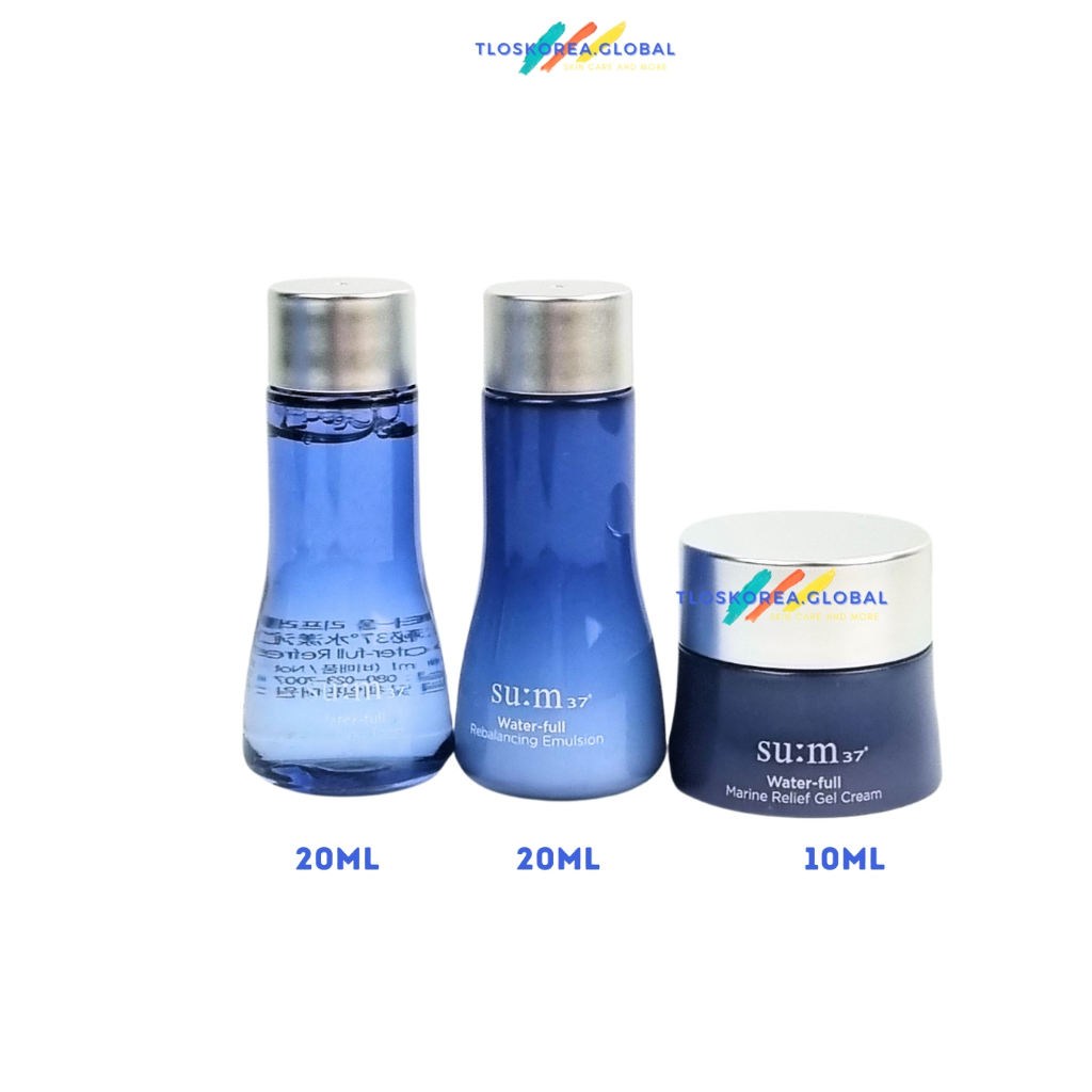 Su:m37 Water Full Rebalancing Toner 20ml Emulsion 20ml and Cream 10ml ...