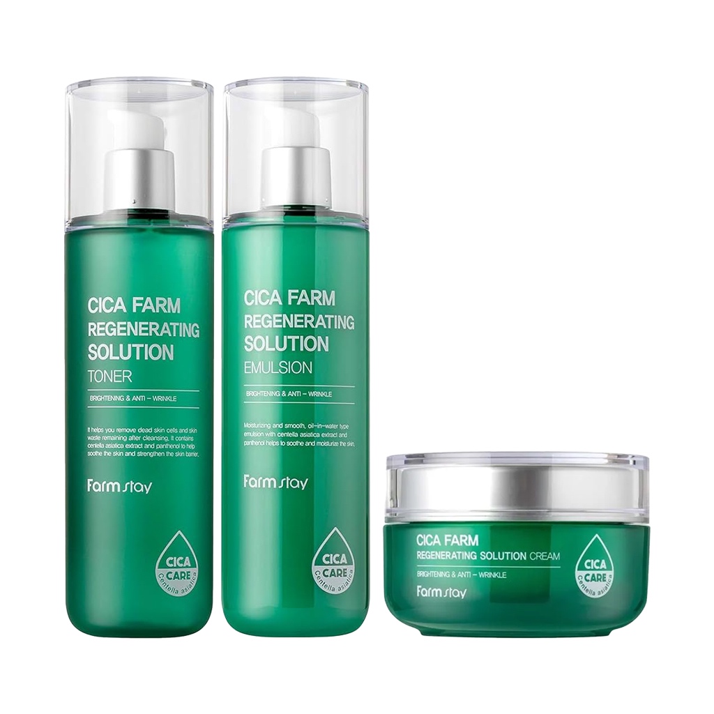 farmstay cica farm regenerating solution skin care line | Shopee Brasil