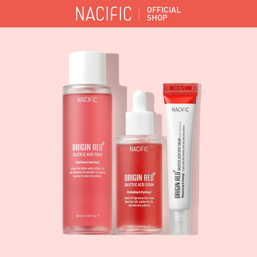 [NACIFIC] Origin Red Salicylic Acid Triple Set Toner 150ml Serum 50ml ...