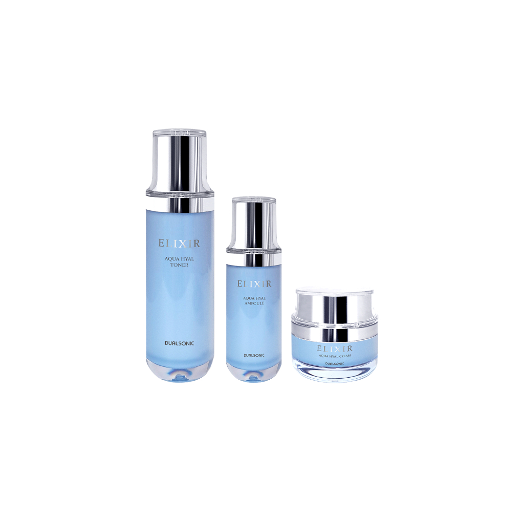 Conjunto DUALSONIC Elixir Aqua Hyal (Creme 50ml + Ampola 35ml + Tônico 130ml) | Shopee Brasil