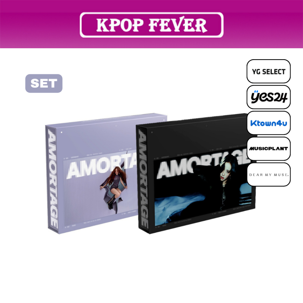 (SET) BLACKPINK JISOO - [ AMORTAGE ] MINI ALBUM / EXCLUSIVE EDITION (BLACK + PURPLE VER.) + POB ...