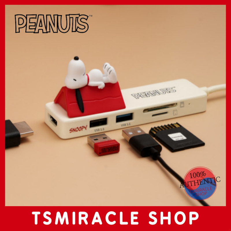 ROYCHE PEANUTS Snoopy Figura 5 Em 1 Leitor USB Multi Hub (SD , TF ...