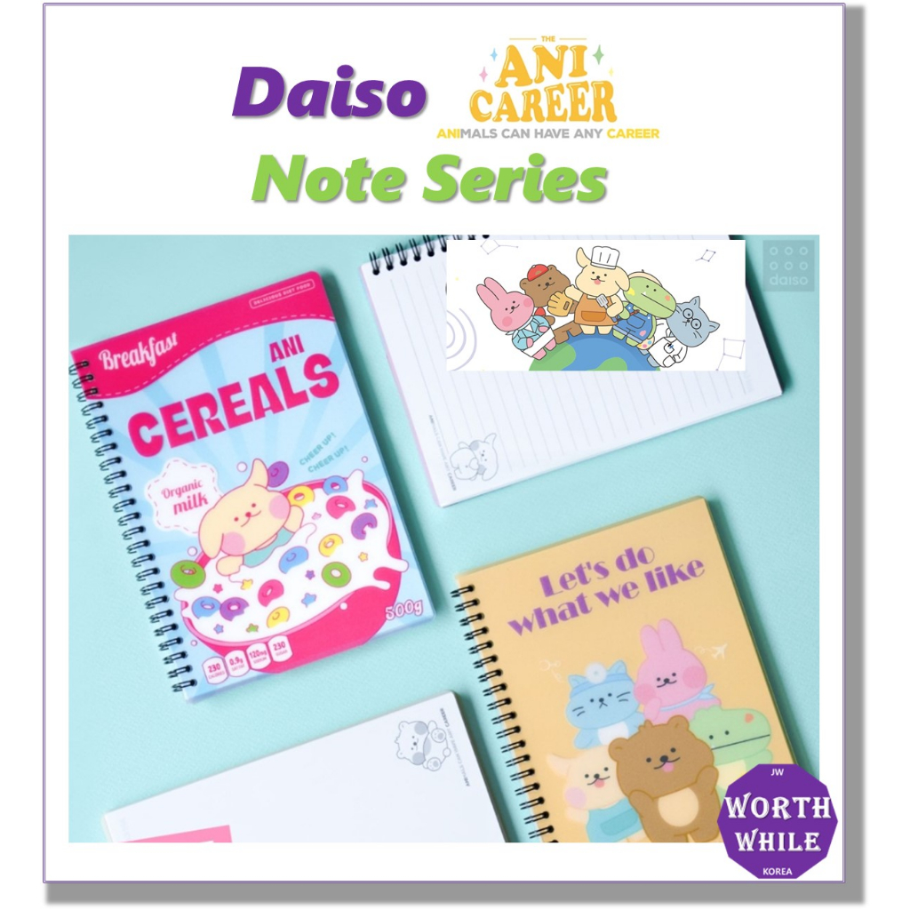 Daiso Korea/New Ani Série Livro De Notas De Carreira , 6Types/Cute ...