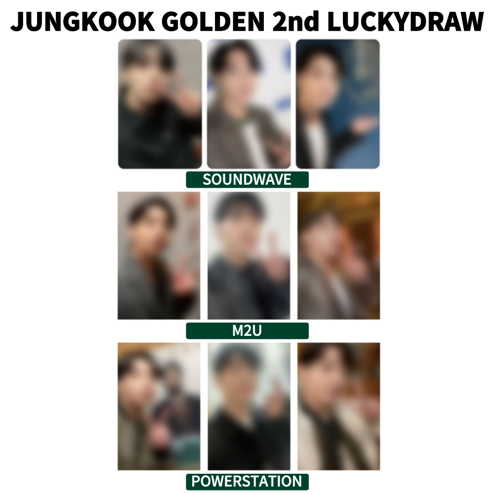 BTS JUNGKOOK GOLDEN SOUNDWAVE POWERSTATION M2U OFFICIAL 2ND LUCKY DRAW ...