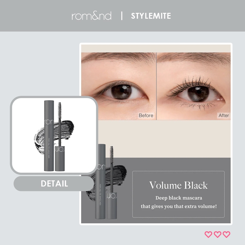 [ROMAND Han All Fix Mascara Volume Preto V01 (7g) | Shopee Brasil