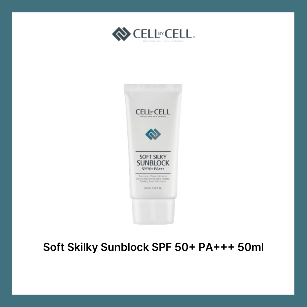[CELLBYCELL] Soft Silky Sunblock FPS 50+ PA+++ 50ml para cuidados com a ...