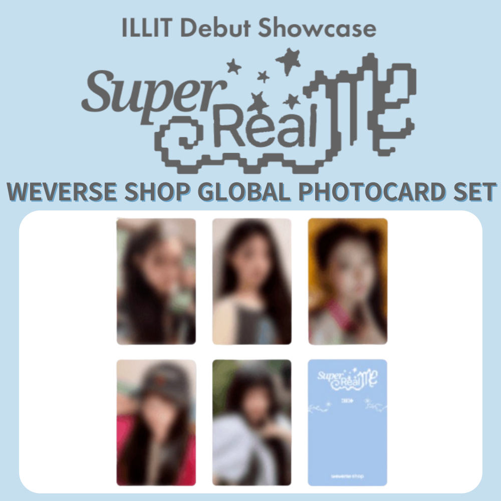 ILLIT Album SUPER REAL ME WEVERSE SHOP GLOBAL Debut Showcase Event Photocard Set | Shopee Brasil