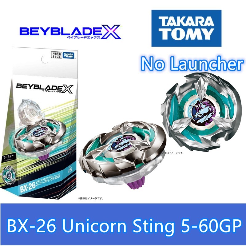 Impulsionador Original Takara Tomy Beyblade-X BX-26 Unicórnio Sting 5-60GP Spinning Top Toys ...