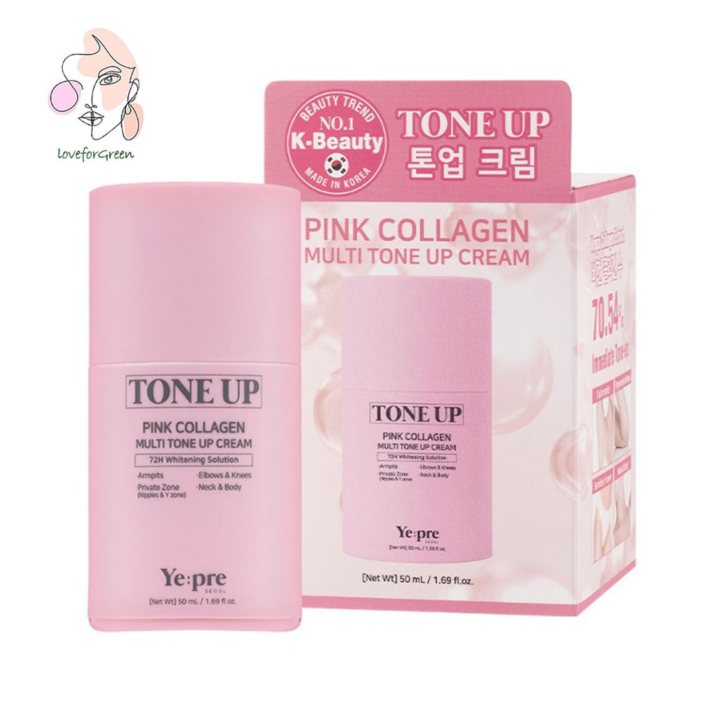 Ye:pre (Yepre) Seul Pink Collagen Multi Tone up Cream 50mL-Hidratante ...