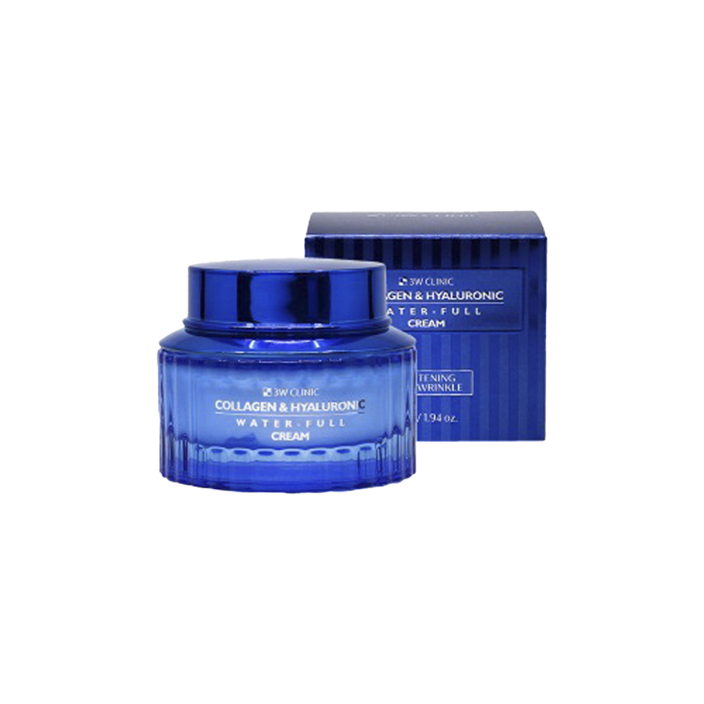 3w clinic collagen & hyaluronic water-full cream 55g | Shopee Brasil