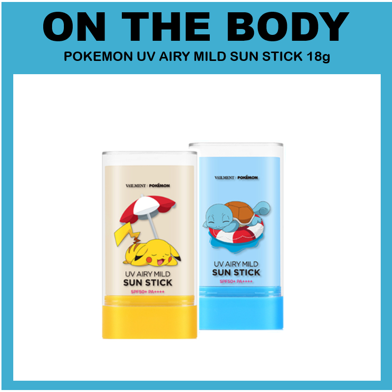 [POKEMON UV Sun stick 18g Pikachu Squirtle | Shopee Brasil