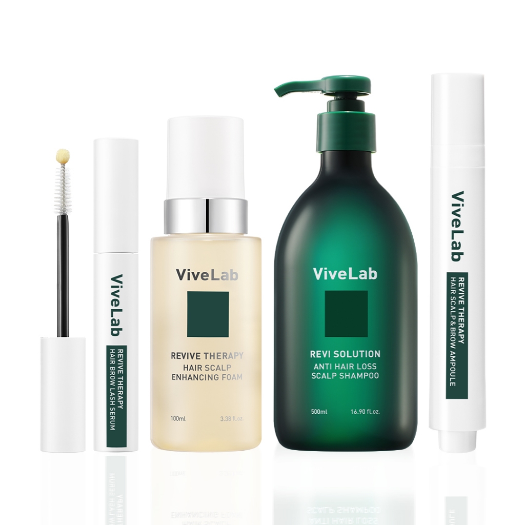 Vivelab Hair Brow Lash Serum 10g + Espuma Para Aumentar O Couro Cabeludo 100ml + Shampoo Anti ...