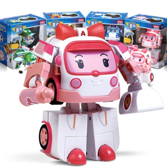 Academia Robocar POLI 5-Inch Transforming Robot Amber DELUXE-Brinquedo ...