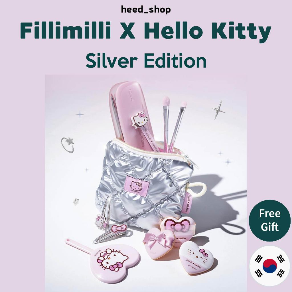 [Fillimilli] X Hello Kitty Silver Edition/Pincel/Puff/Grampo De Cabelo ...
