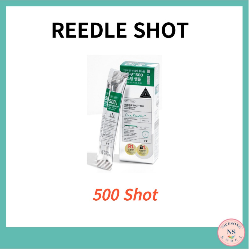[VT Reedle Shot Facial Boosting First Ampoule 500Shot (Daiso Korea) | Shopee Brasil