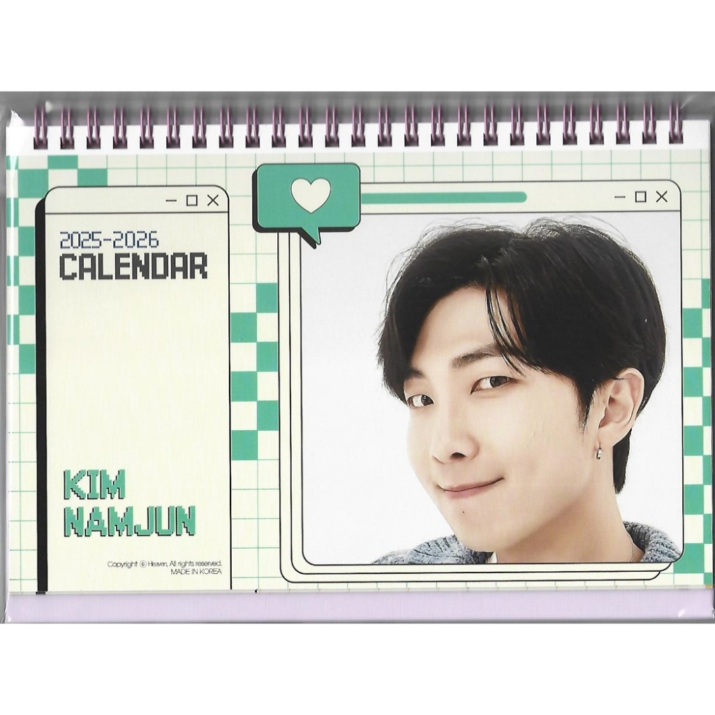 BTS RM Calendário Fotográfico 2025 & 2026 K-POP 2024.07 | Shopee Brasil
