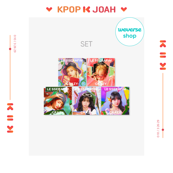 [POB][5 set] (SOLO JACKET VER.) LE SSERAFIM [CRAZY] JAPAN 3rd Single ...