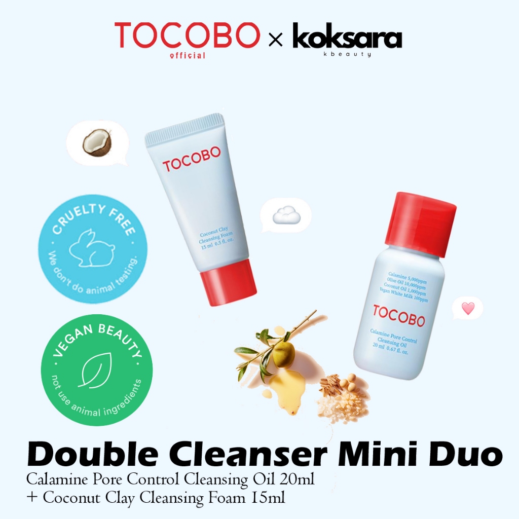 Tocobo Double Cleanser Mini Duo Foam 15ml + Oil 20ml | Shopee Brasil