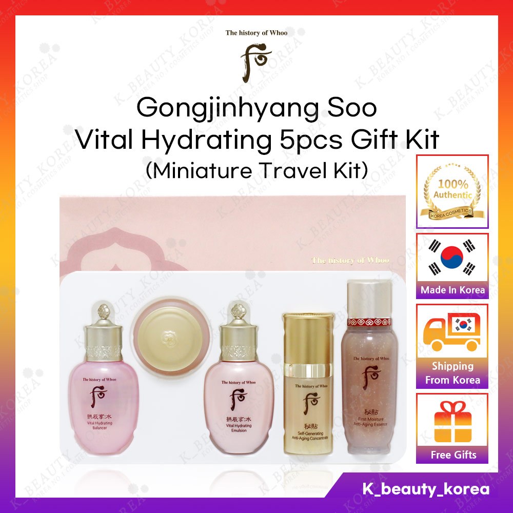 [The History of Whoo] Gongjinhyang Soo Hidratante Kit de Viagem com 5 ...
