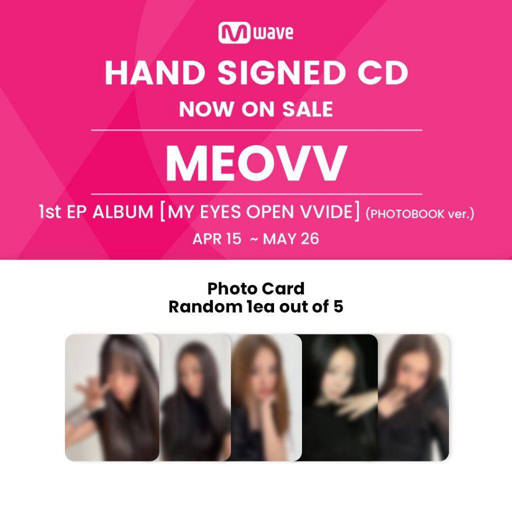(MWAVE Signed CD) MEOVV - 1st EP ALBUM [MY EYES OPEN VVIDE] | Shopee Brasil