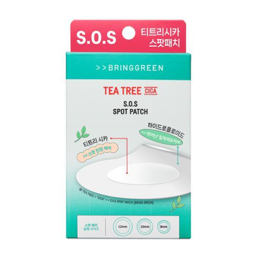 BRINGGREEN Tea Tree CICA Sos Spot Patch 75 + 25ea (12mm x 20ea + 10mm x 48ea + 8mm x 32ea ...