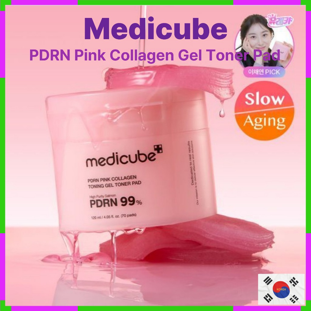 Medicube PDRN Pink Collagen Toning Gel Toner Pad 70 Folhas-Calmante ...