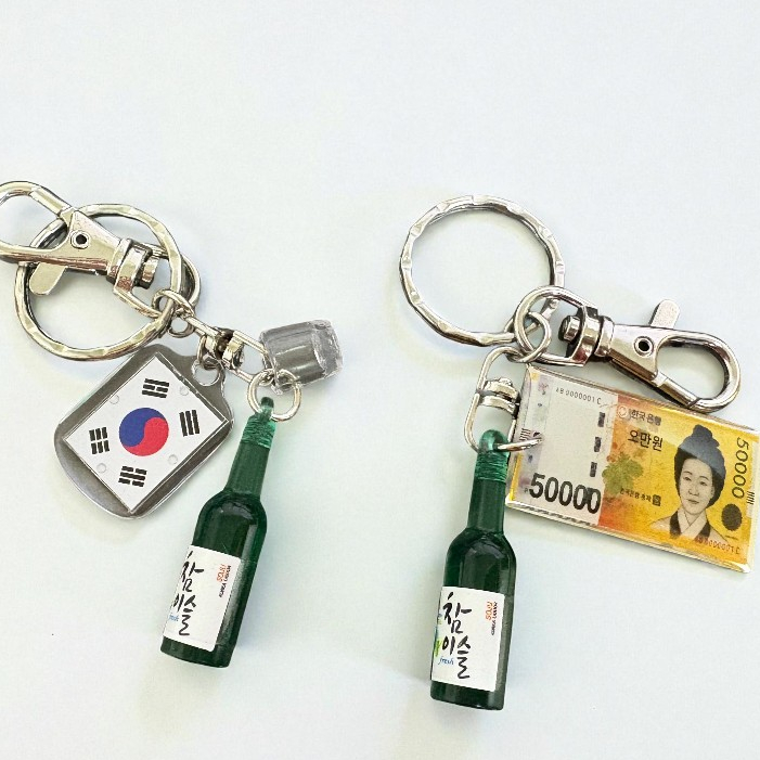 Conjunto De Mini Chaveiro E Alça De Telefone Soju Coreano | Shopee Brasil